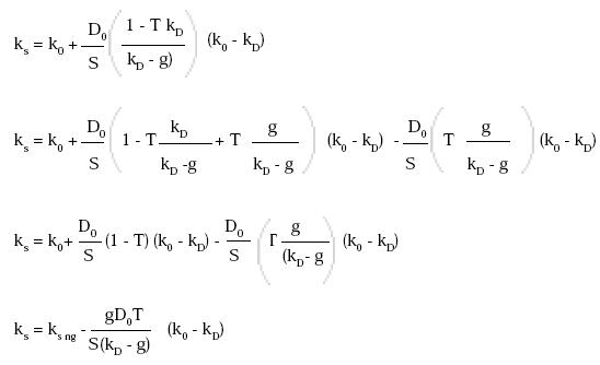 k S , the equity cost for the leveredfirm